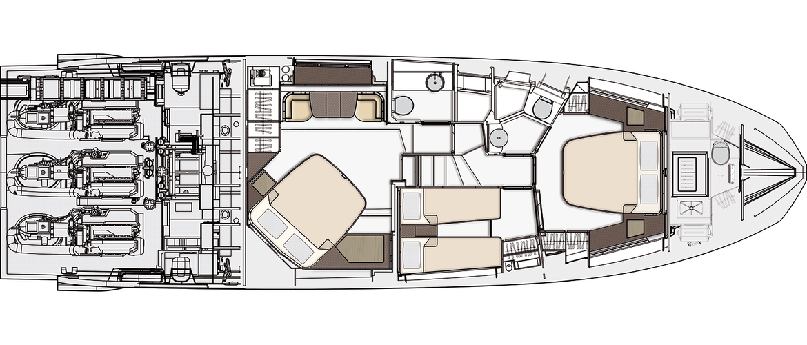 Layout Azimut S6 lower deck – Ita Yachts Canada
