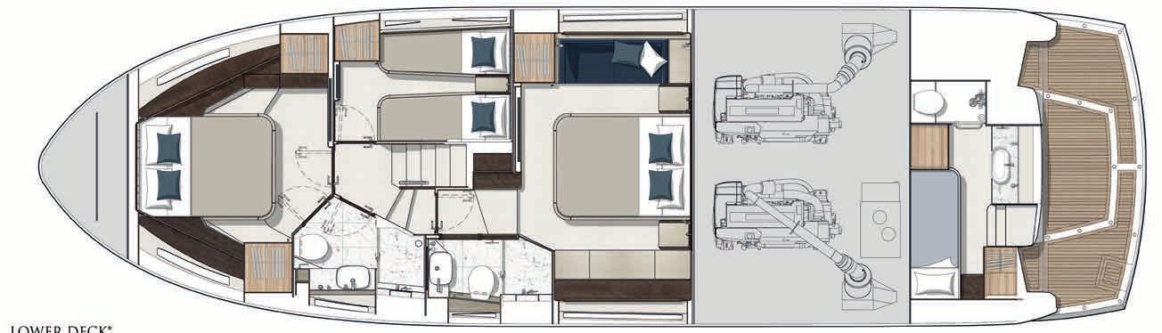 layout sunseeker manhattan 55 lower deck – Ita Yachts Canada