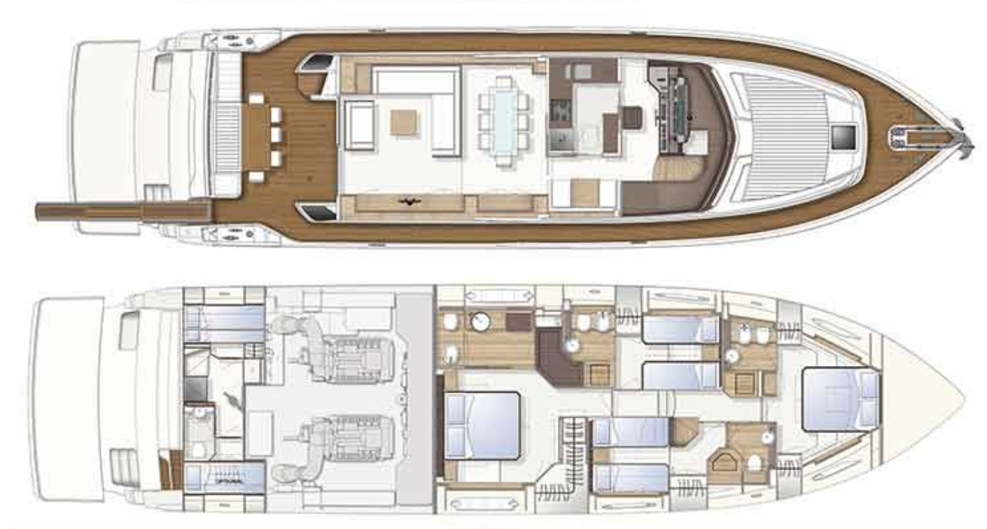Layout Ferretti 800 main lower deck – Ita Yachts Canada