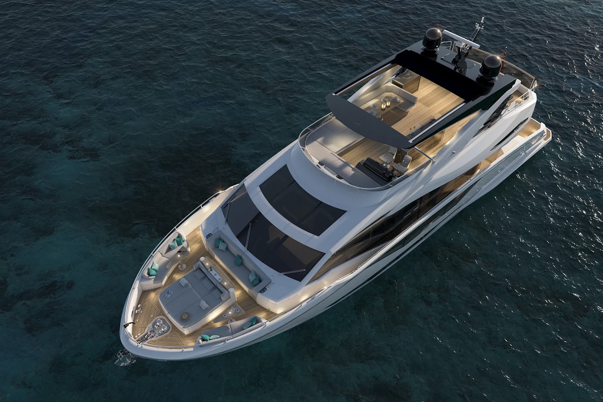Sunseeker 90 Ocean aerial view – Ita Yachts Canada