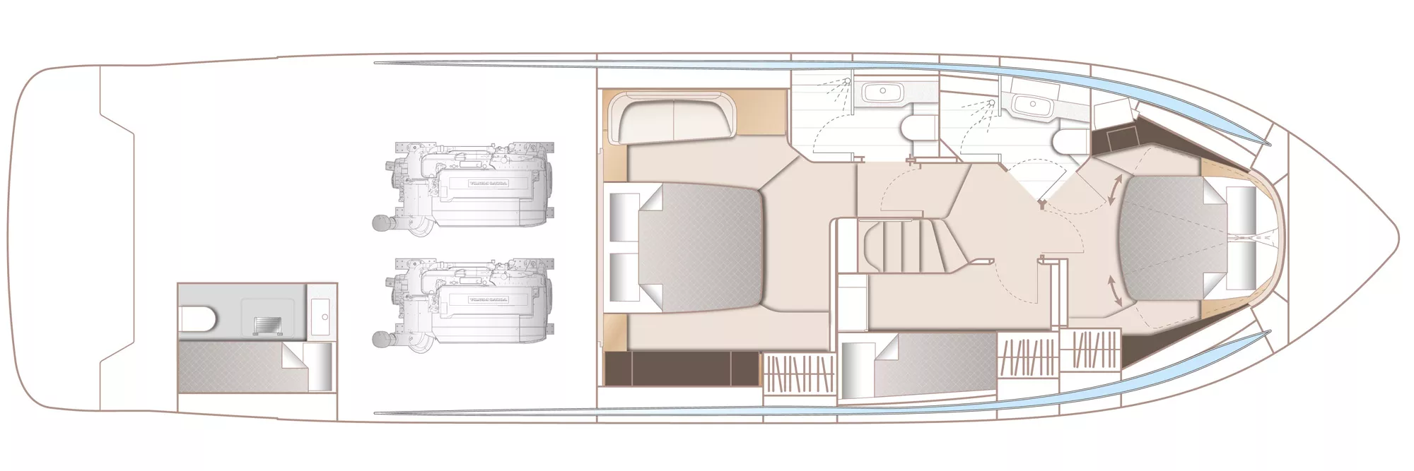 Princess v55 layout lower deck – Ita Yachts Canada