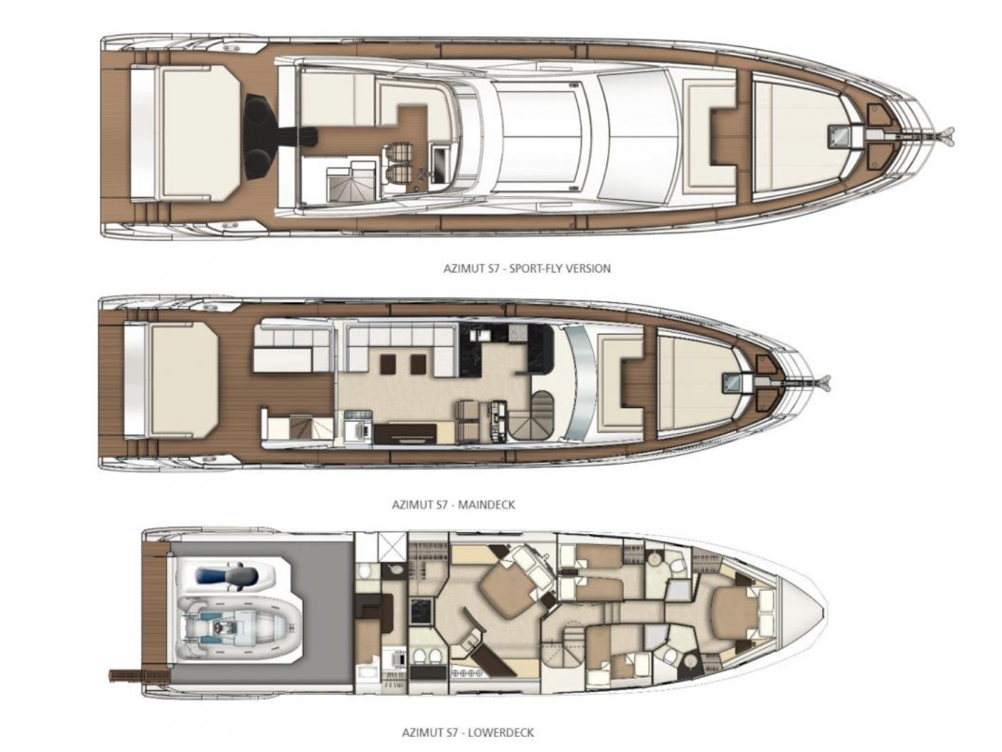 Layout Azimut S7 all decks – Ita Yachts Canada