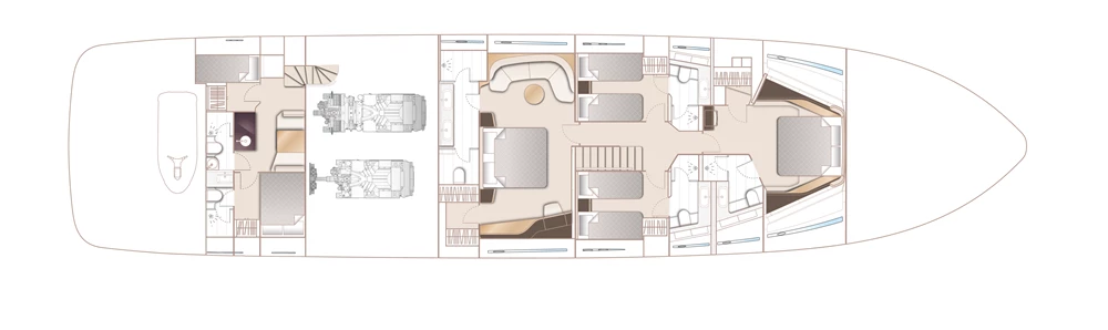 Layout Princess X95 lower deck – Ita Yachts Canada
