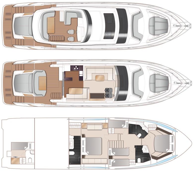 layout Princess s65 all deck – Ita Yachts Canada