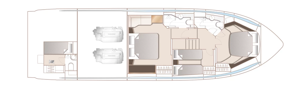 layout Princess S62 lower deck – Ita Yachts Canada