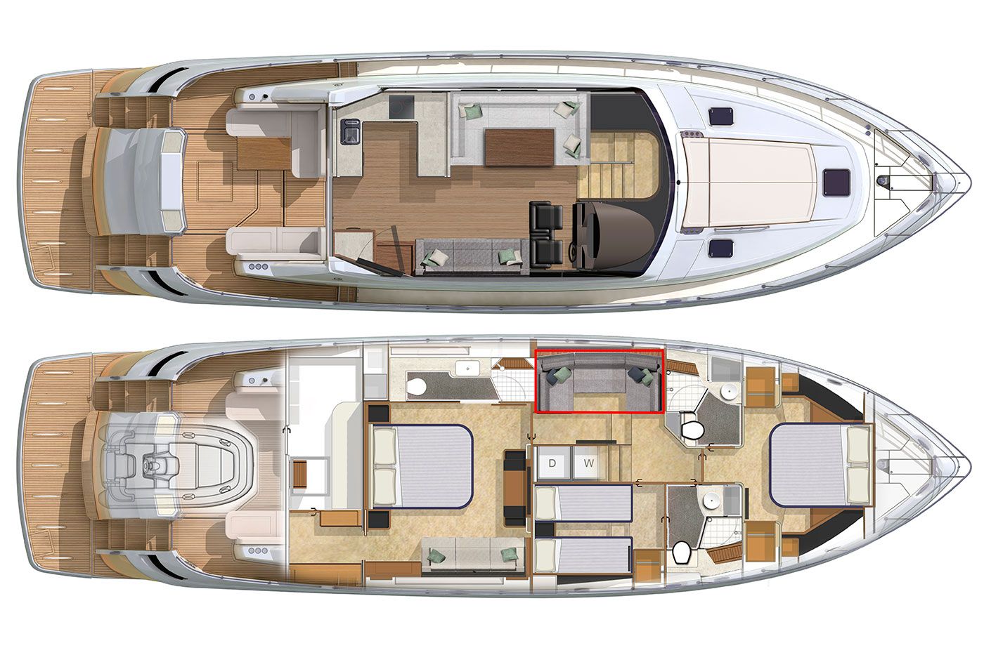 layout Riviera 6000 Sport Yacht – Ita Yachts Canada
