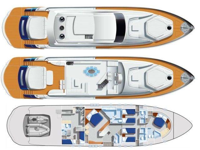 layout Pershing 90 decks – Ita Yachts Canada