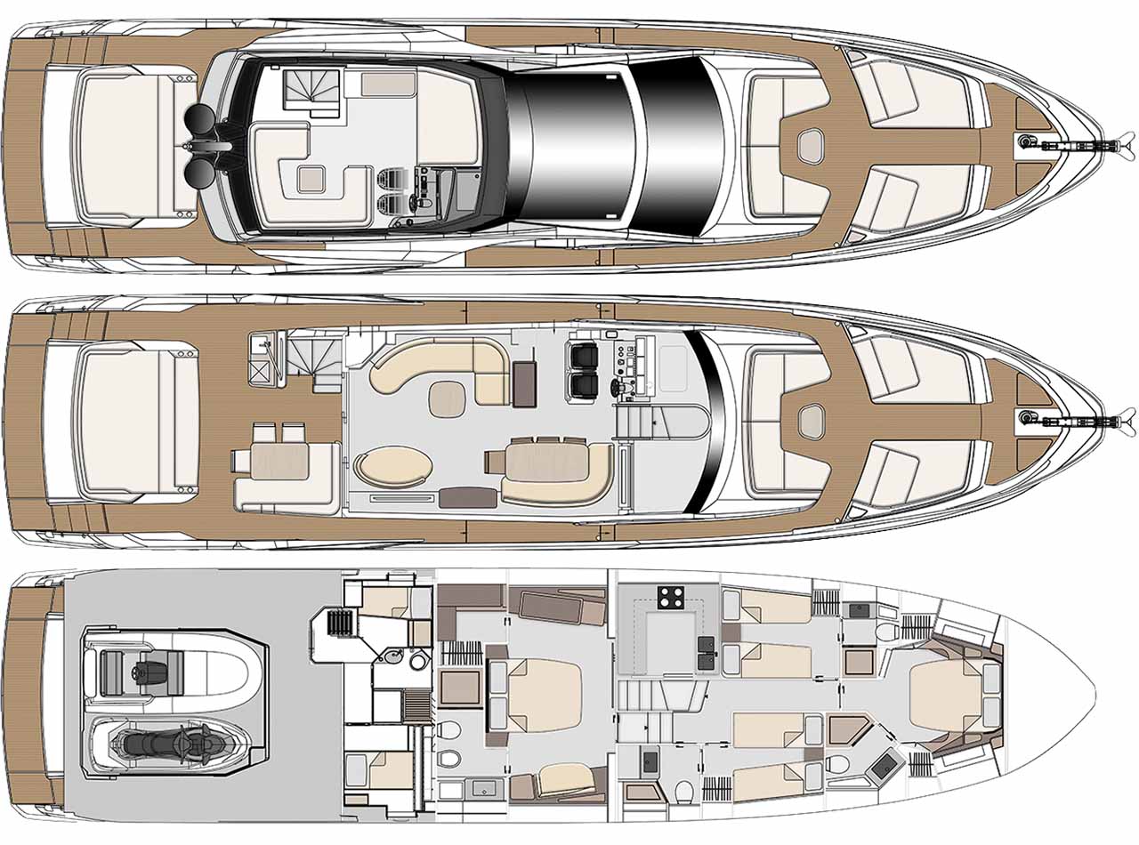 azimut S8 layout all deck – Ita Yachts Canada