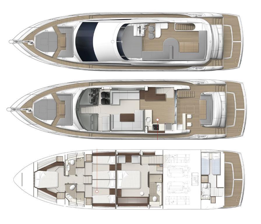 Sunseeker Manhattan 66 layout – Ita Yachts Canada