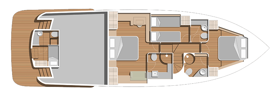 layout Sirena lower deck standard-layout – Ita Yachts Canada