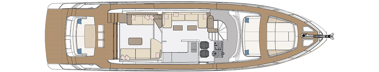 layout Azimut 68 fly main deck – Ita Yachts Canada
