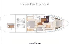 layout Princess V58 lower deck – Ita Yachts Canada