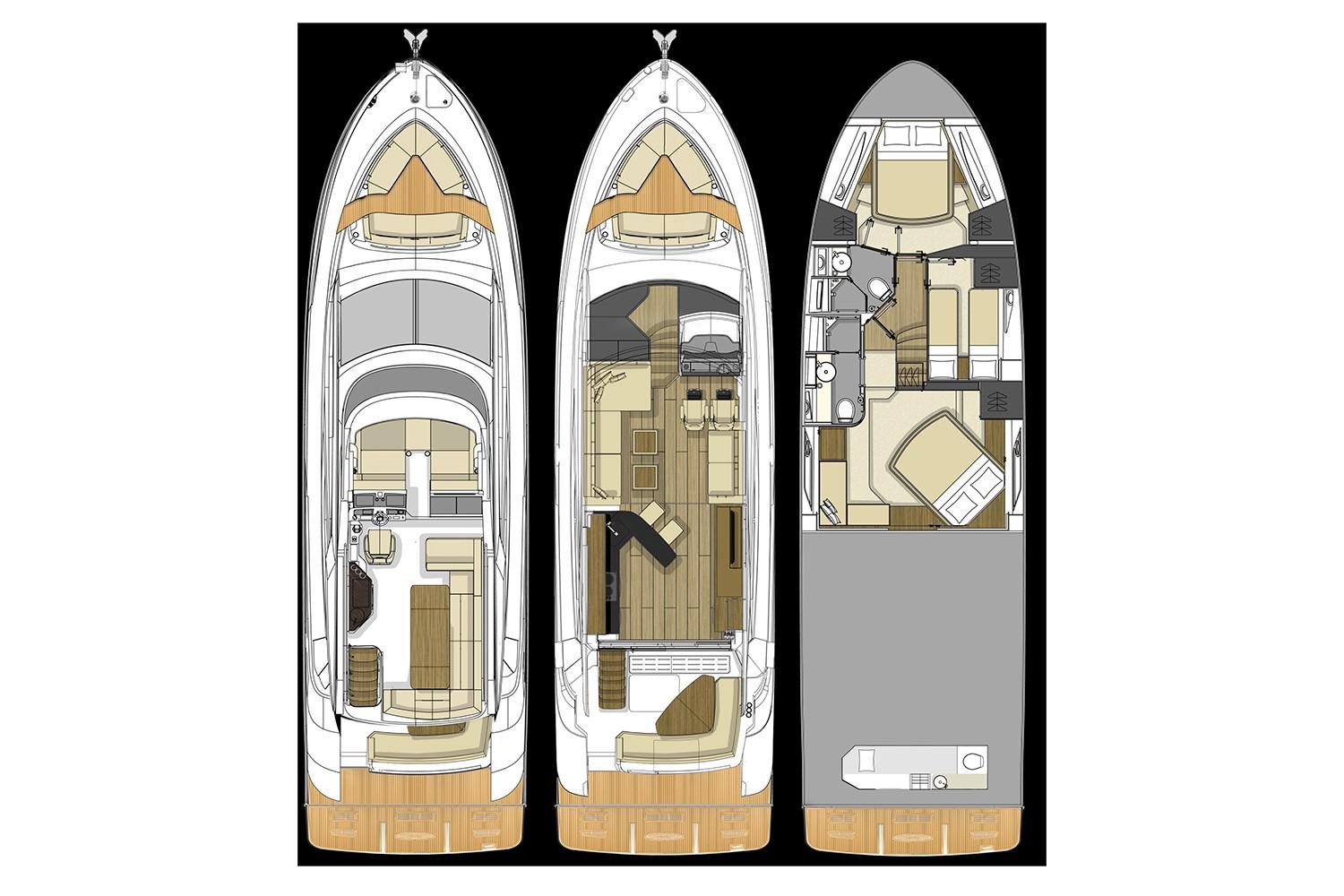layout Searay L550 Fly all decks diagram – Ita Yachts Canada