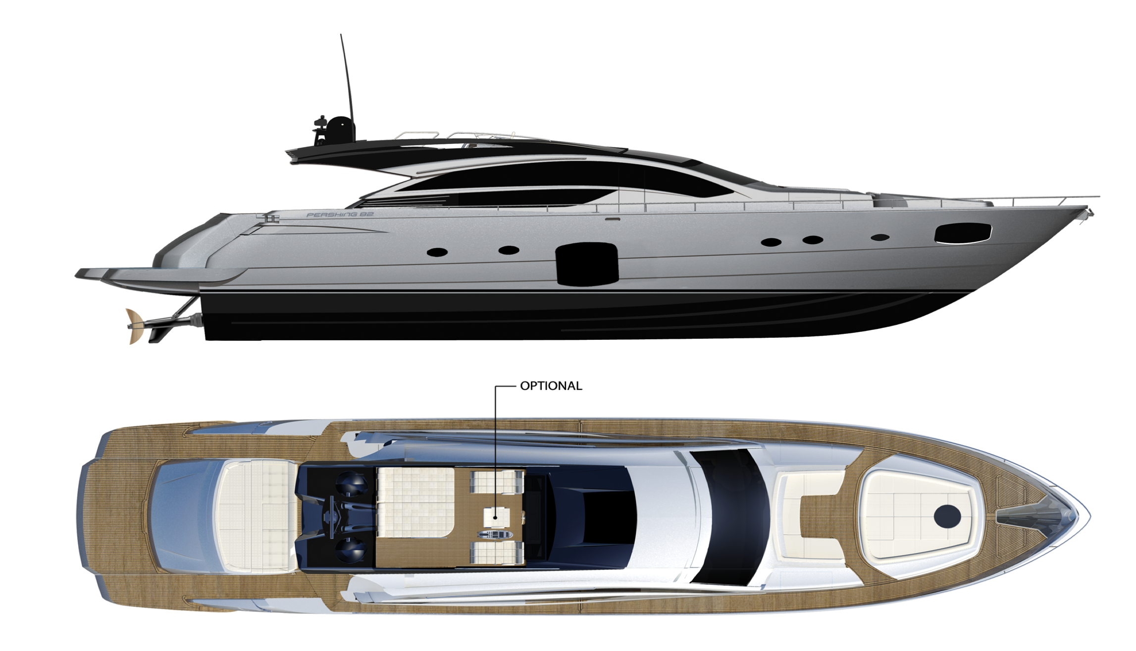 Layout P82 top & side view – Ita Yachts Canada