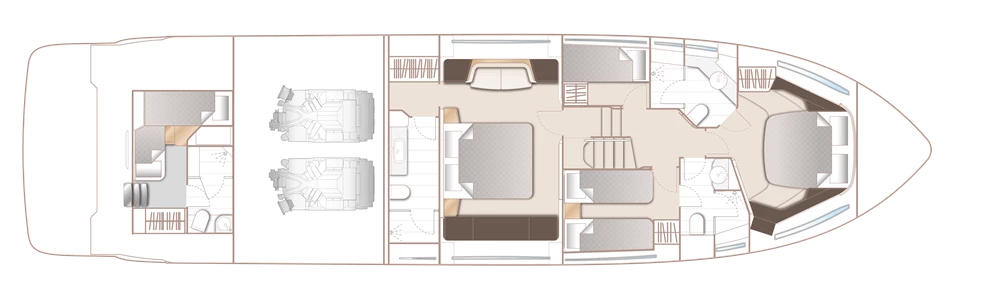 Layout Princess F65 lower deck – Ita Yachts Canada