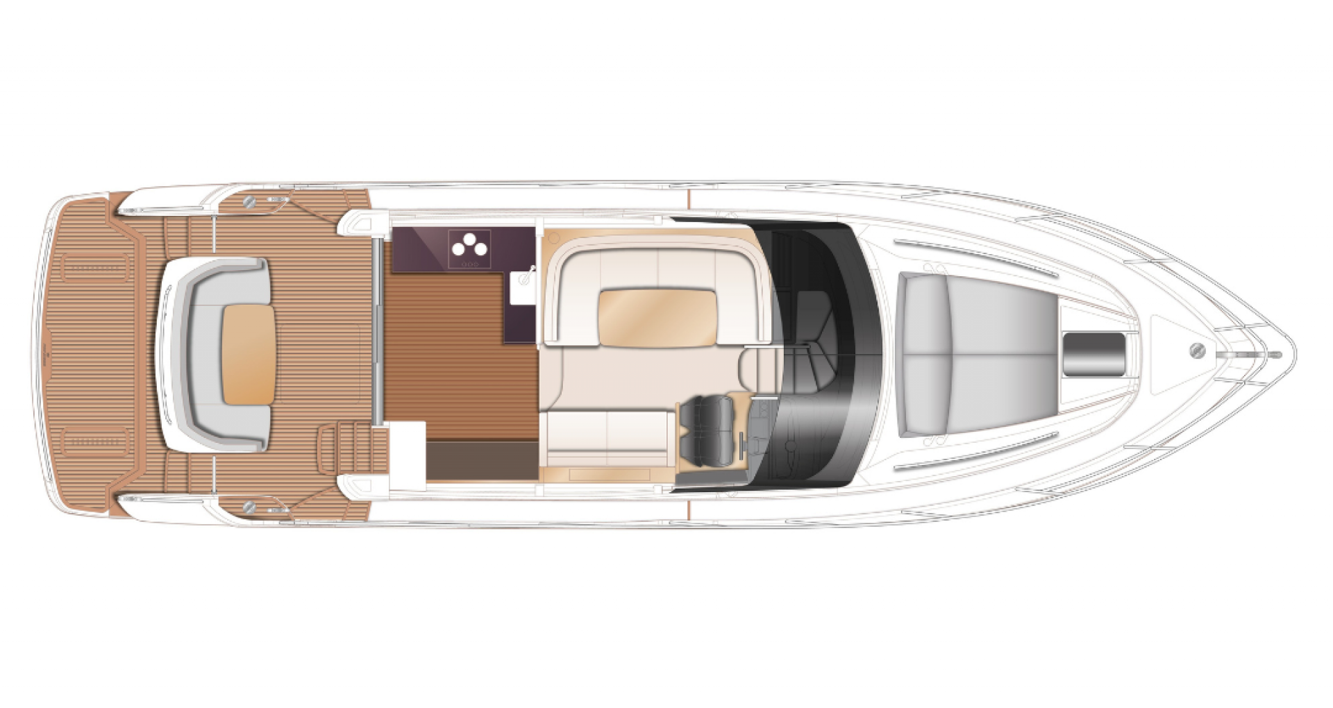 layout Princess F50 main deck – Ita Yachts Canada
