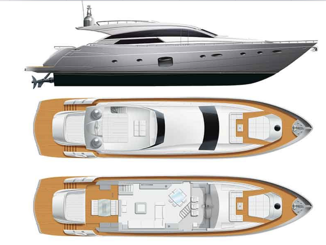 Layout Pershing 92 diagram – Ita Yachts Canada