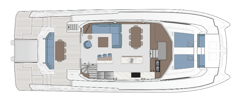 diagram aquila 70 layout main deck – Ita Yachts Canada