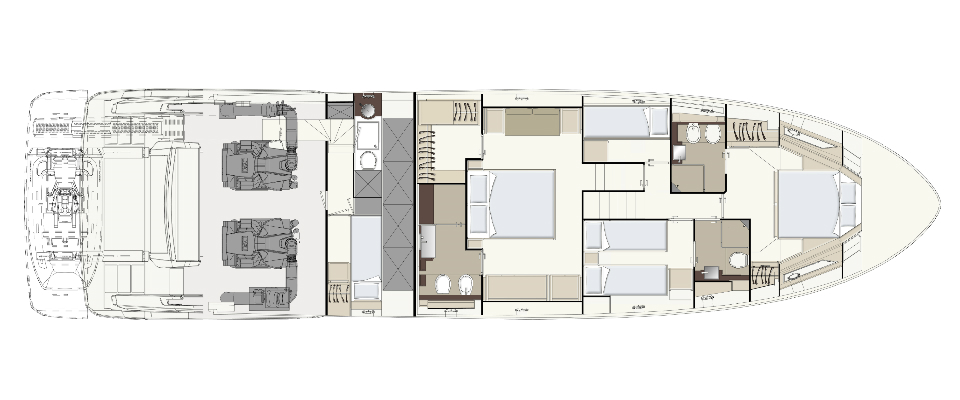 layout Ferretti Yachts 670 New Lower-deck – Ita Yachts Canada