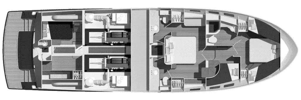 layout Marlow 58E lower deck – Ita Yachts Canada