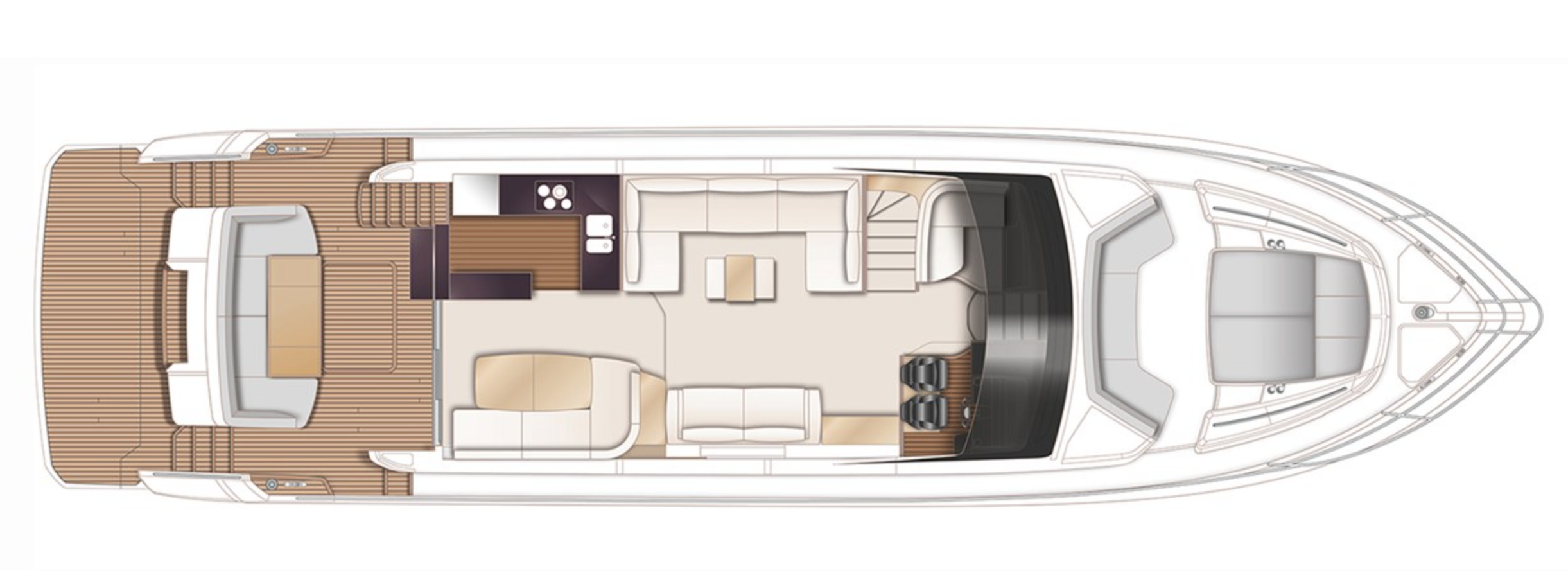 layout Princess 70 main deck – Ita Yachts Canada
