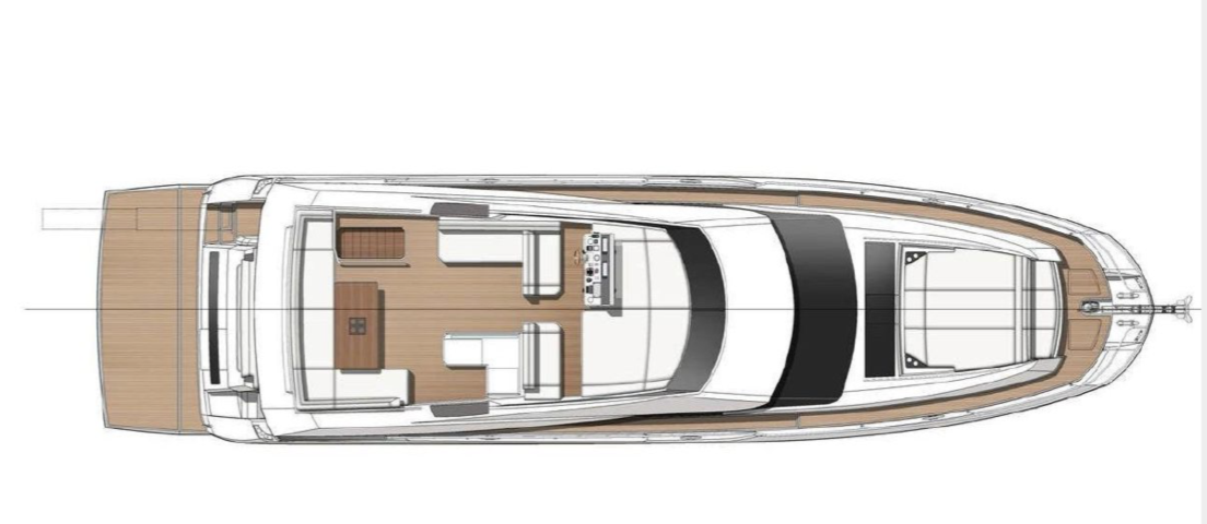 Layout Prestige 680 flybridge diagram – Ita Yachts Canada