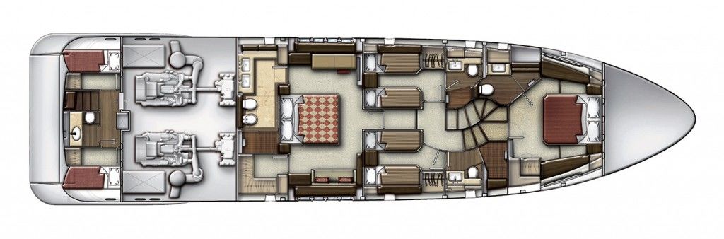 Layout Azimut 78 fly lower deck diagram – Ita Yachts Canada