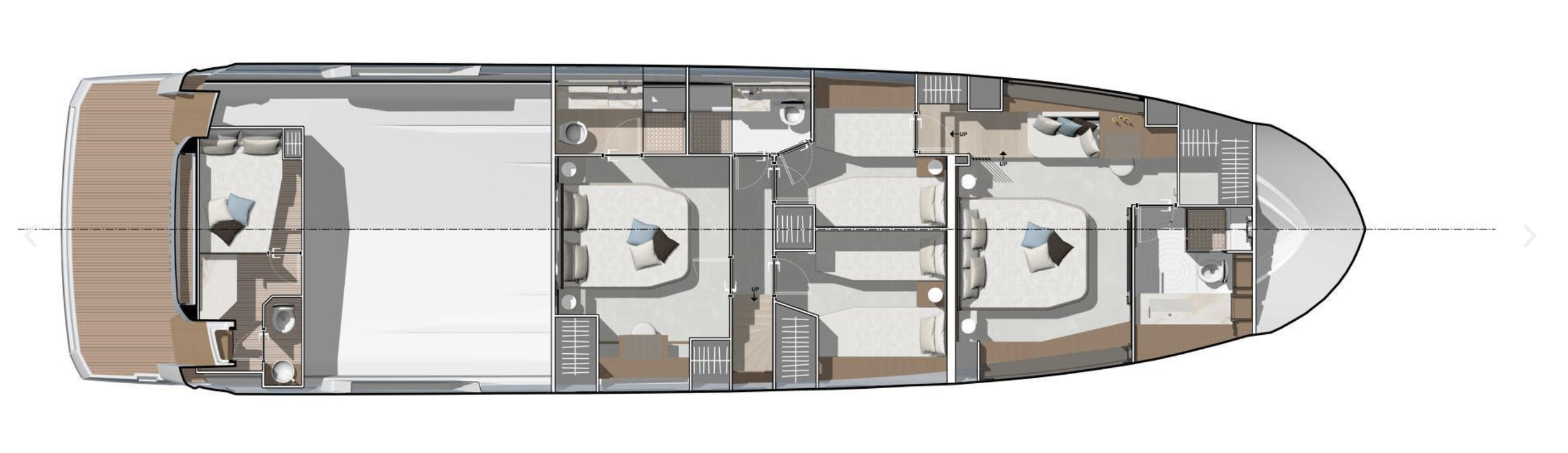 Layout Prestige X70 lower deck – Ita Yachts Canada