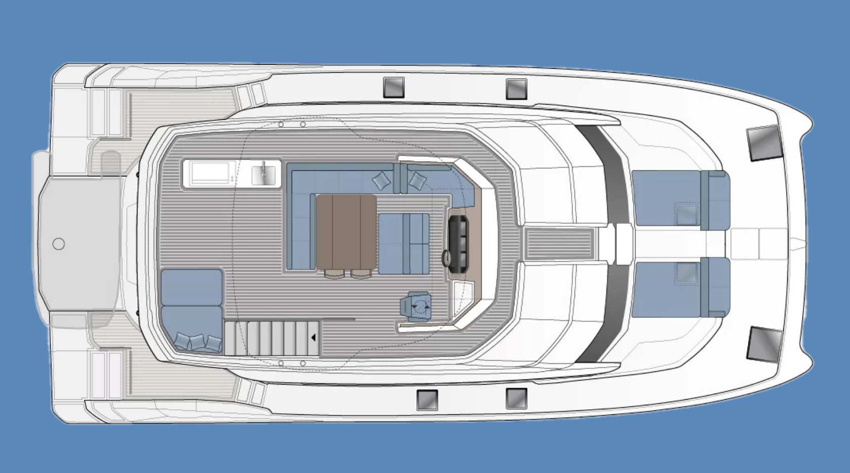 Layout Aquila 54 4 cabins fly deck – Ita Yachts Canada