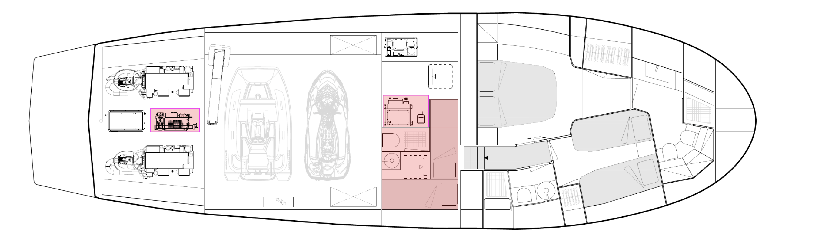 Layout Arcadia 60 Sherpa lower deck diagram – Ita Yachts Canada