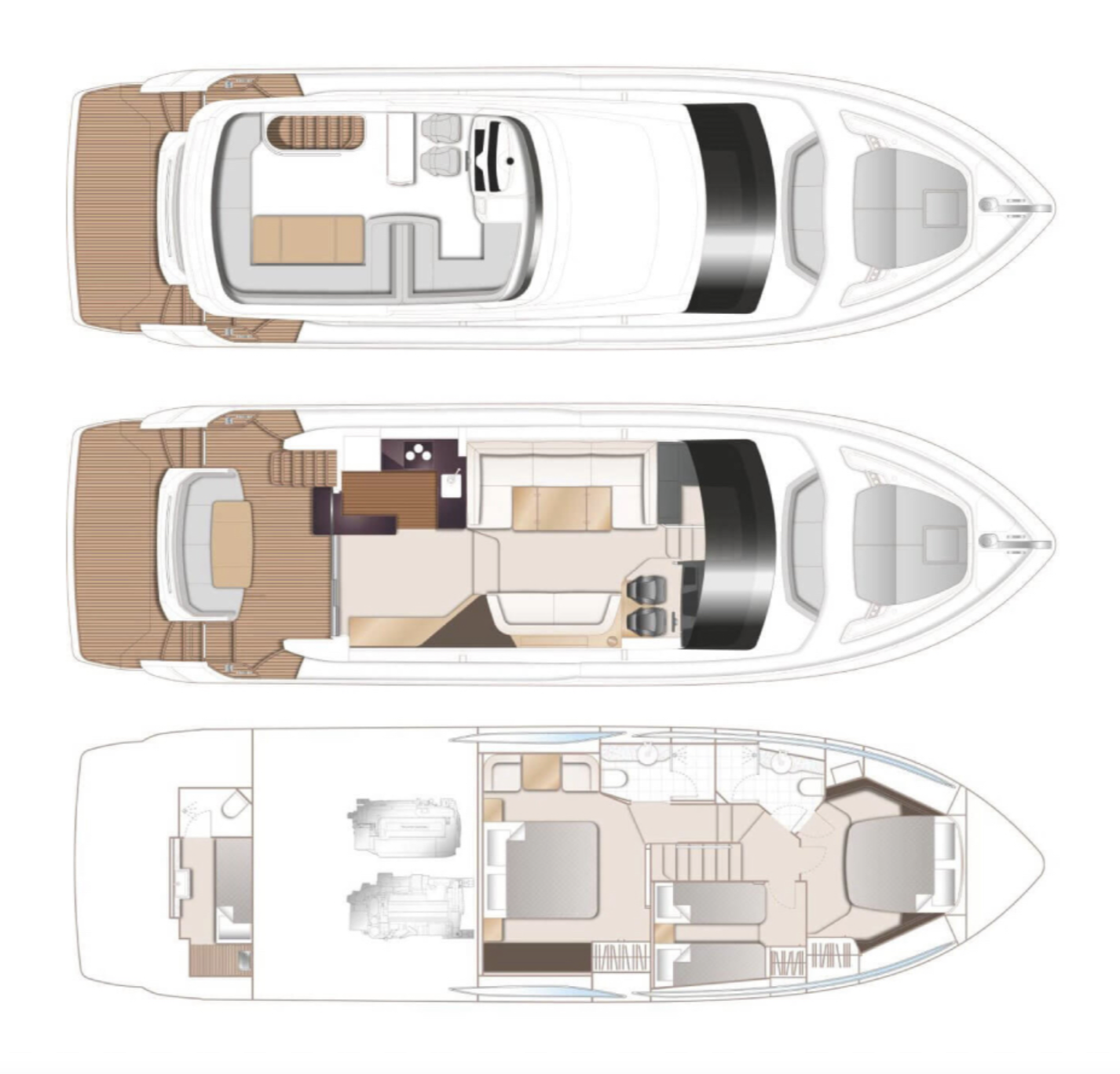 Layout Princess F55 diagram – Ita Yachts Canada