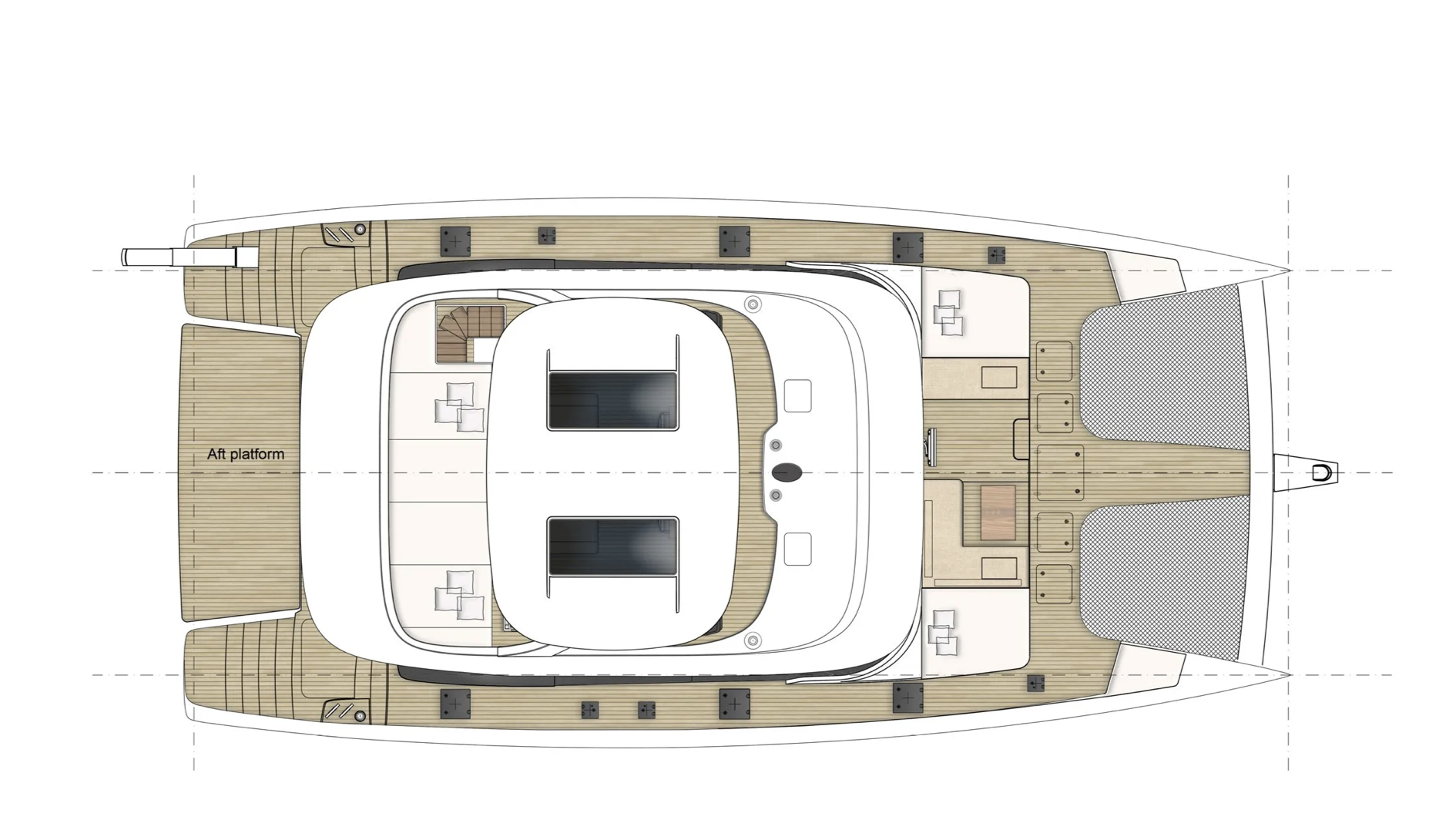 Layout Sunreef 70 sail top view diagram – Ita Yachts Canada