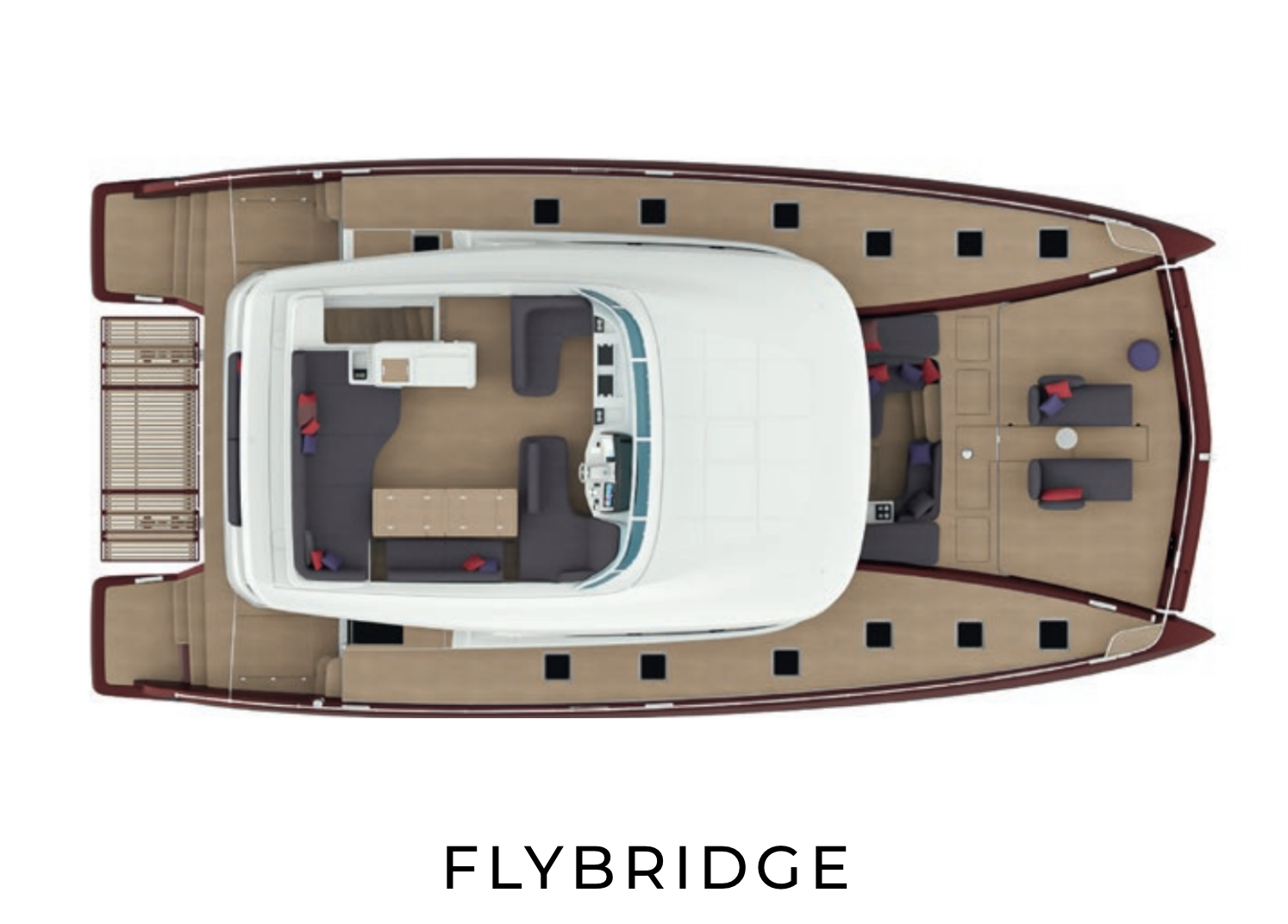 Layout Lagoon sixty 7 flybridge deck – Ita Yachts Canada