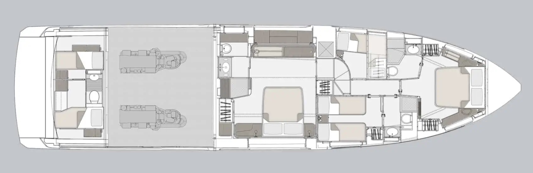 Layout Azimut 68 fly lower deck – Ita Yachts Canada
