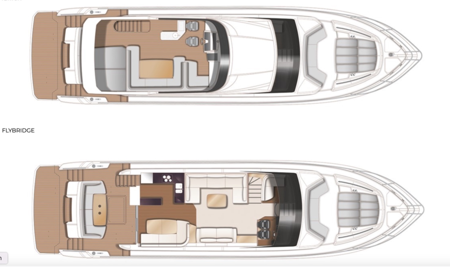 Layout Princess F70 flybridge & main deck – Ita Yachts Canada