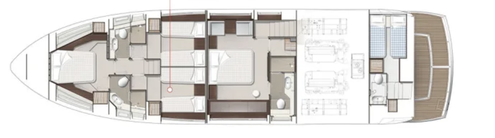 Layout Sunseeker Manhattan 66 lower deck diagram – Ita Yachts Canada