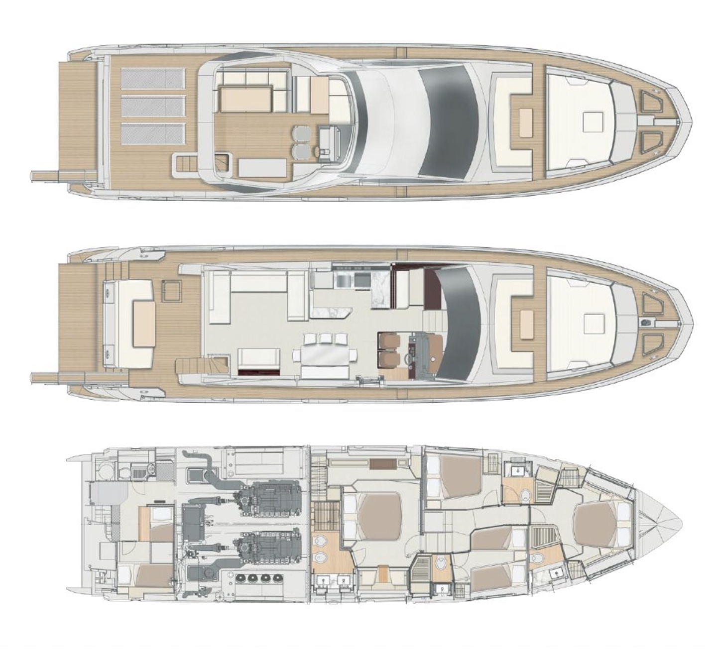layout Azimut 72 all decks – Ita Yachts Canada