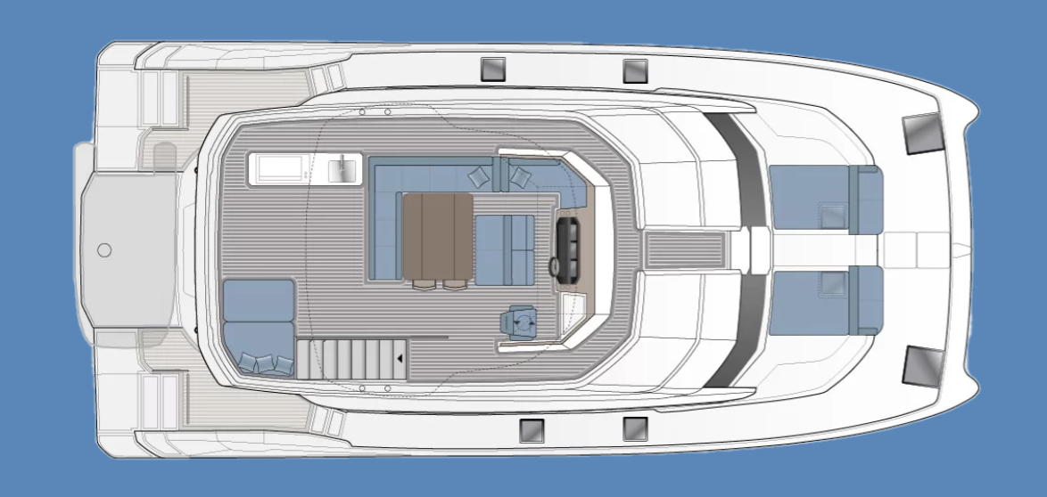 Layout Aquila 54 fly deck – Ita Yachts Canada